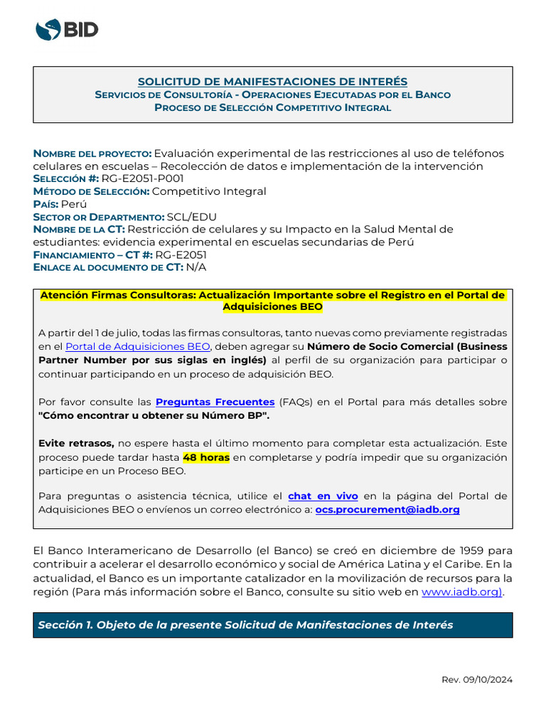 Reoi SP - 2025 - Rg-E2051-P001 | PDF | Bancos | Metodología de encuesta