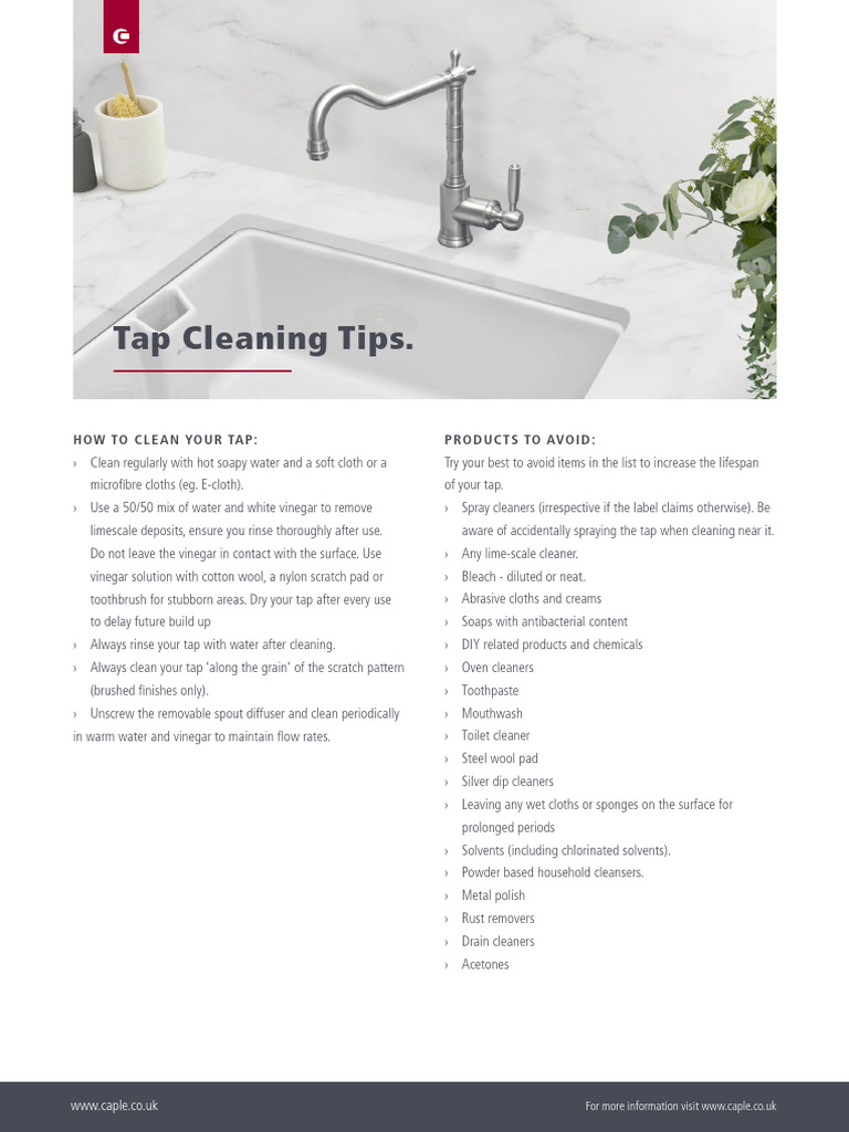 Tap Cleaning Maintenance 1 1 | PDF