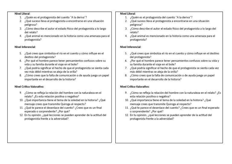 Preguntas A La Deriva | PDF