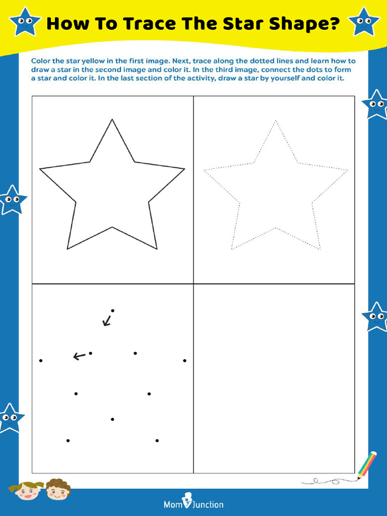 Tracing Worksheets Trace The Star Shape | PDF