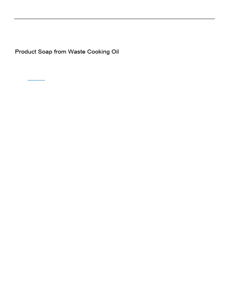 Product Soap From Waste Cooking Oil | PDF | Biodiesel | Materials
