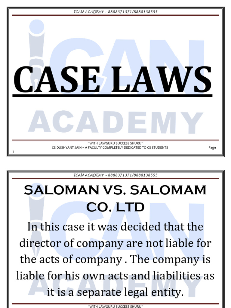 CASE LAW BOOK 1 | PDF | Business Law | Corporations
