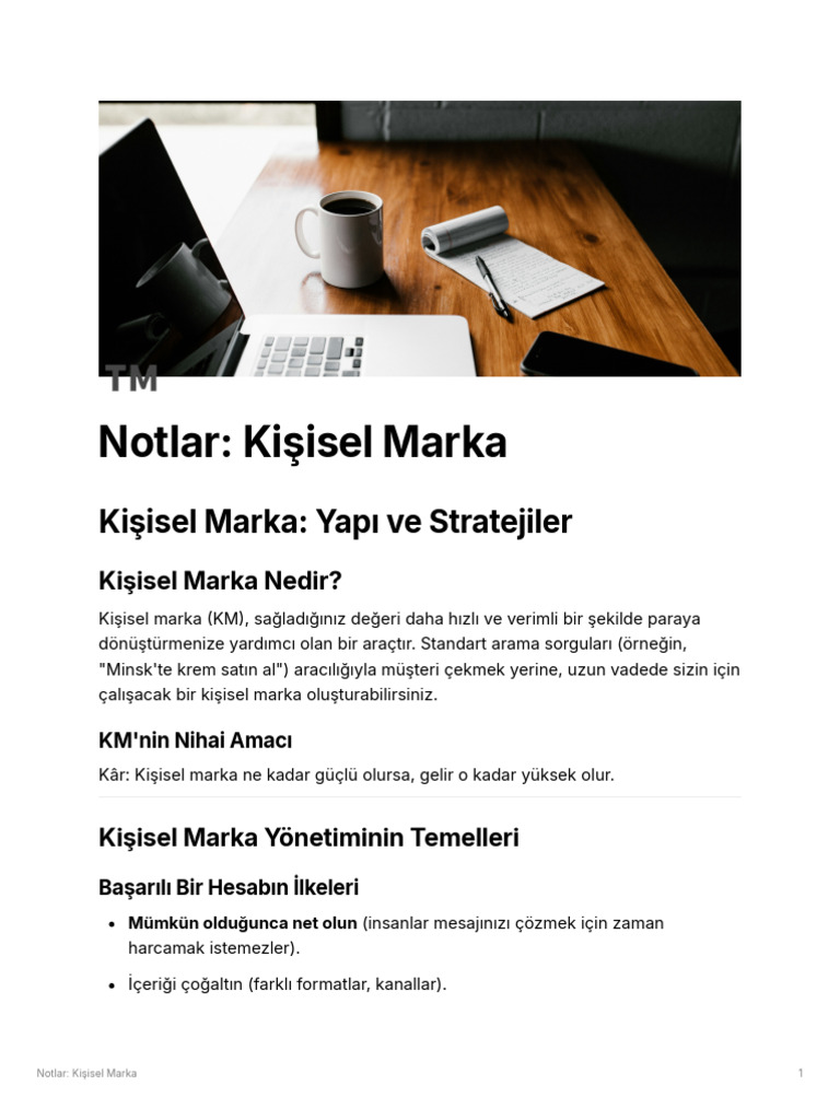 Notlar Kiisel Marka | PDF