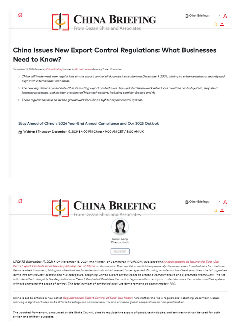 China New Export Control Regulations - What Businesses Need To Know ...