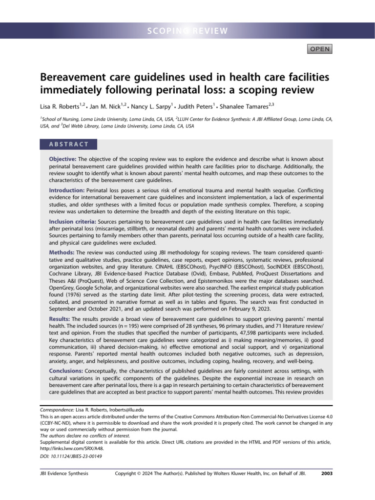 bereavement_care_guidelines_used_in_health_care.3 | PDF | Grief | Systematic Review