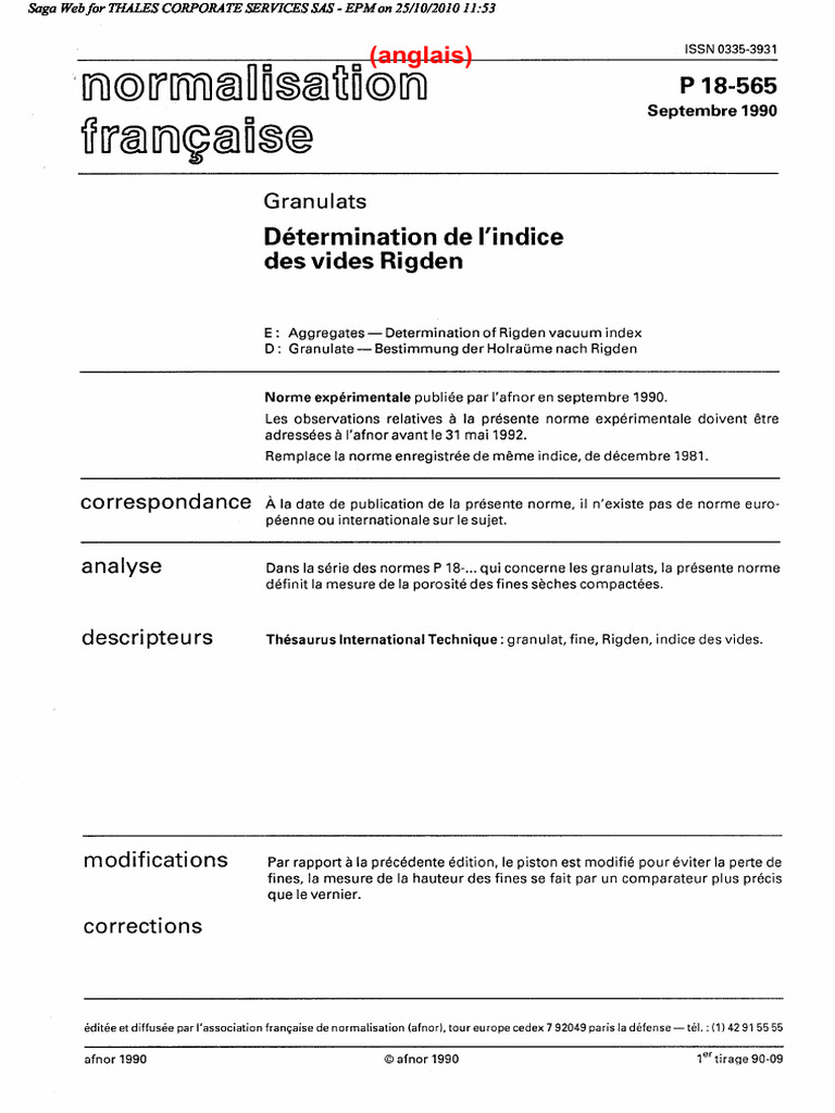 187：NF P18-565-1990 | PDF