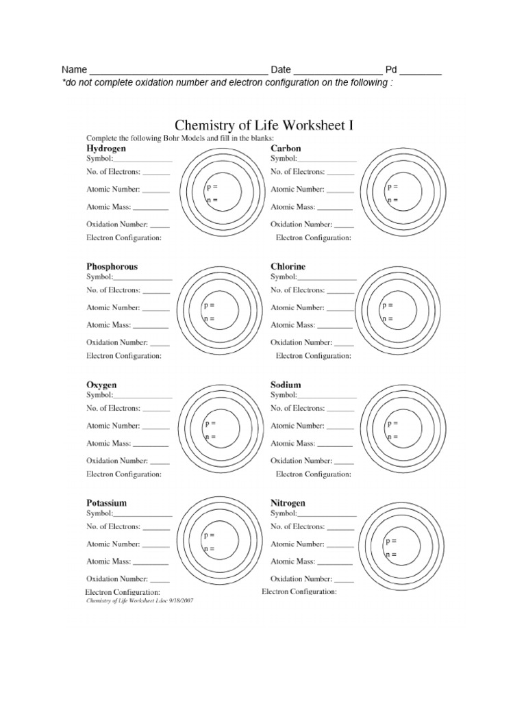 Bohr Model Practice - Google Docs | PDF