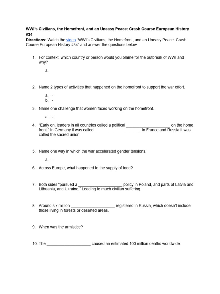 Zhoomin Edwards - WWI's Civilians, The Homefront, and An Uneasy Peace ...