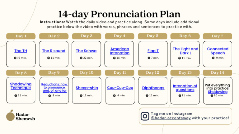 14-Day English Pronunciation Guide | PDF
