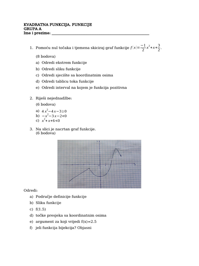 Kvadratna Funkcija | PDF