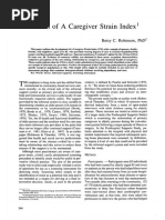 Caregiver Strain Index Assessment Tools | PDF | Caregiver | Psychology