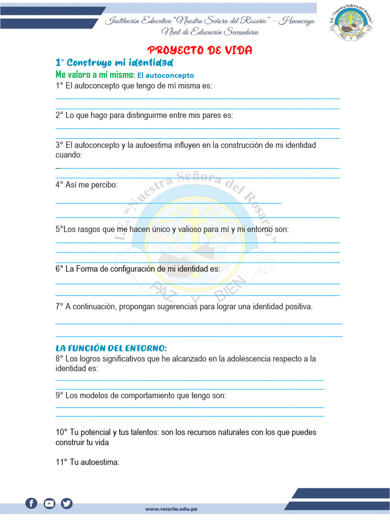 HOJA DE TRABAJO N°1 - I BIM DPCC 3ero | PDF | Psicología Social | Sicología