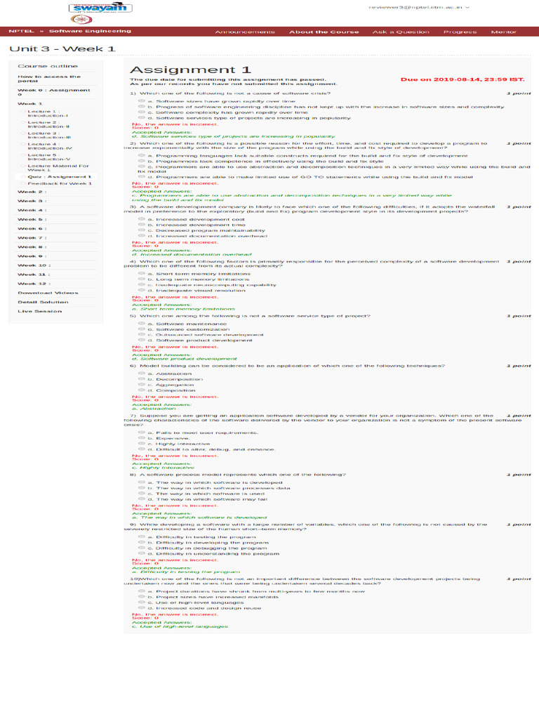 Noc19 cs69 Assignment Week 1 | PDF