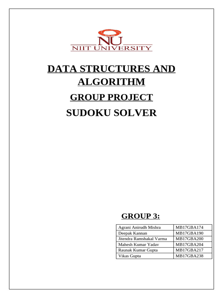 Sudoku Solver Using Backtracking & Heuristics | PDF | Mathematical Logic | Algorithms