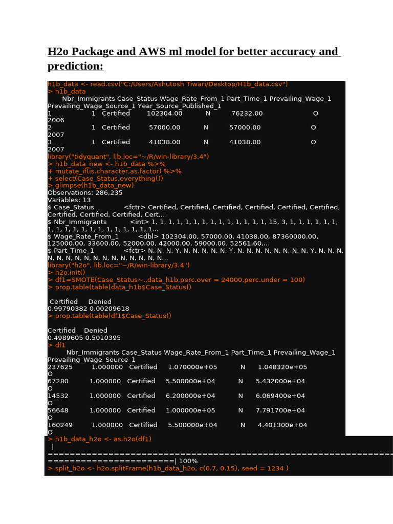 AWS_ML_Model_Code_Output | PDF | Multivariate Statistics | Statistical ...
