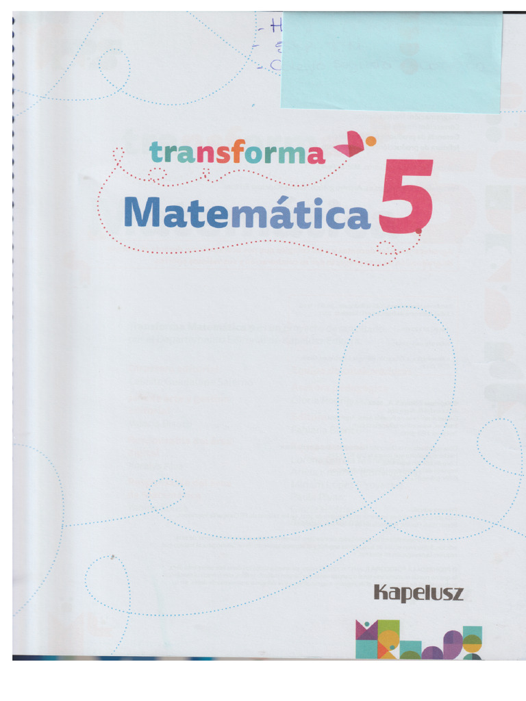 Matematica Transforma 5 Primera Parte | PDF
