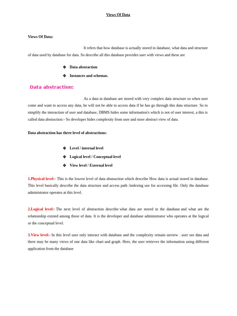 2.Views Of Data | PDF | Databases | Database Schema
