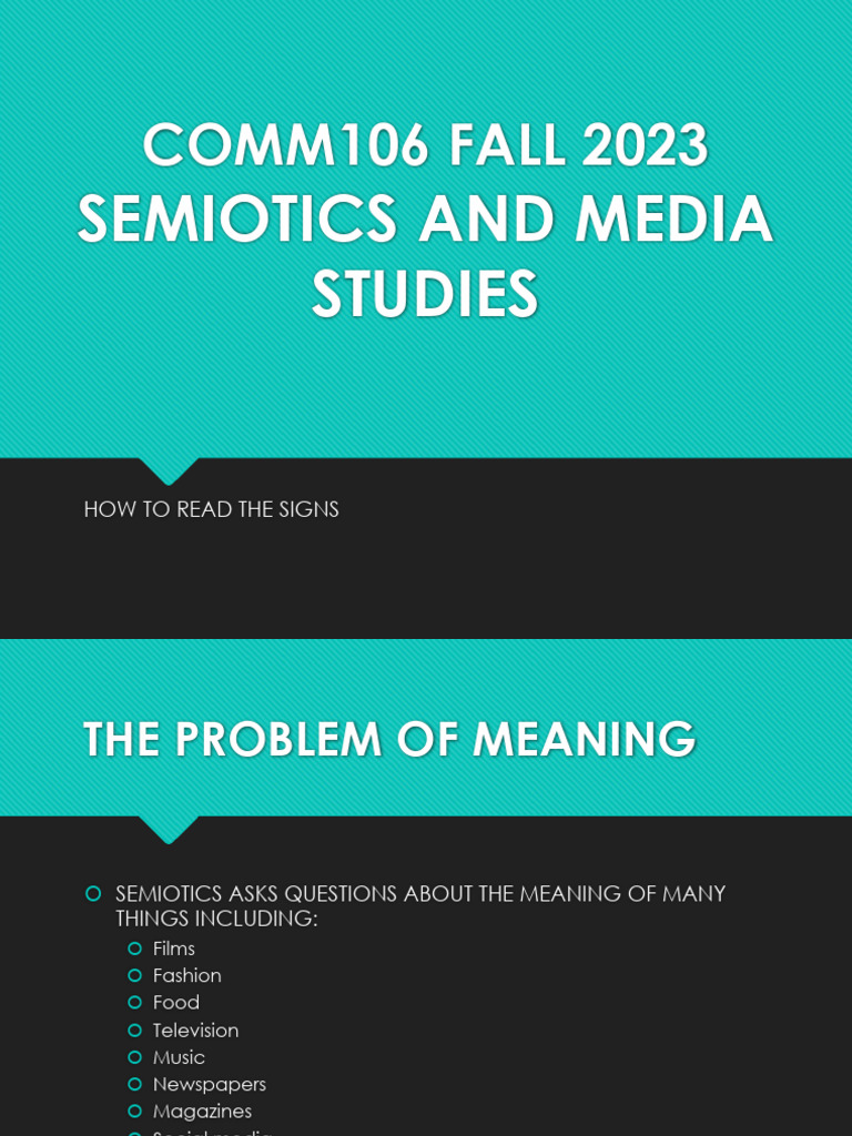 2. SEMIOTICS AND MEDIA STUDIES (2) | PDF | Semantics | Communication