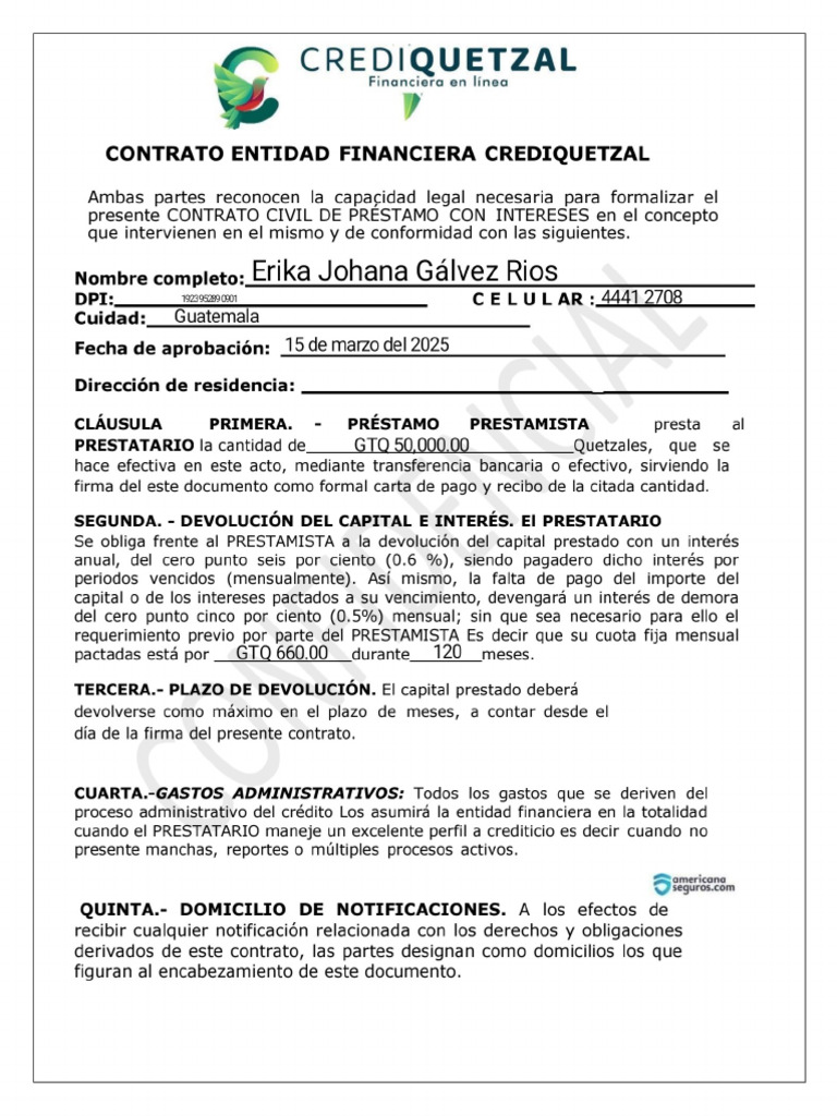 Contrato Ericka | PDF