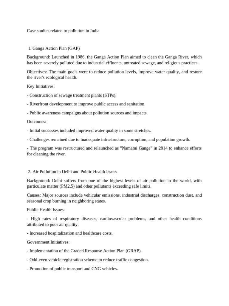 Pollution Case Studies in India | PDF | Pollution | Air Pollution