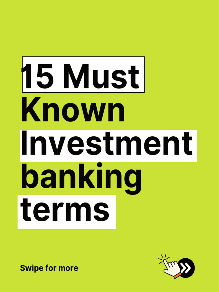 15 Key Investment Banking Terms Explained | PDF