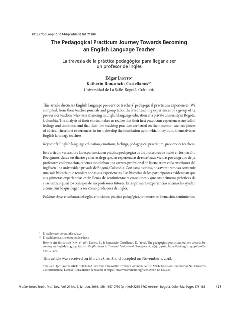 The Pedagogical Practicum Journey Towards Becoming An English Language Teacher | PDF | Teachers ...