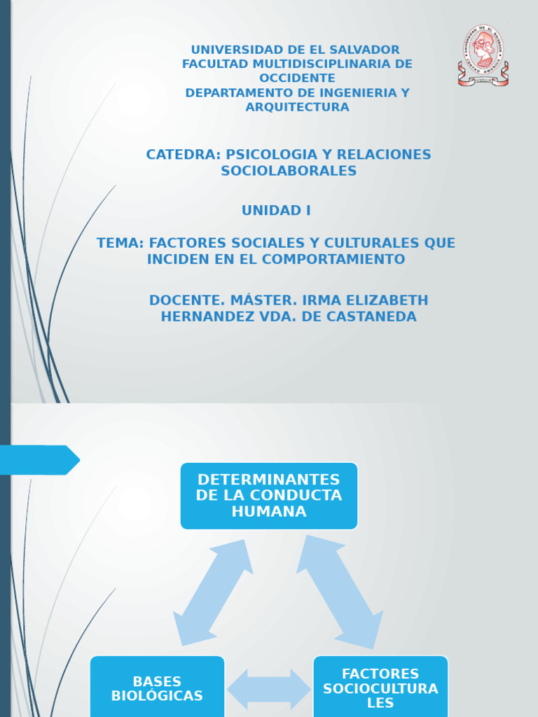 Presentación Factores Sociales de La Conducta 3MARZO25 | PDF | Estatus ...