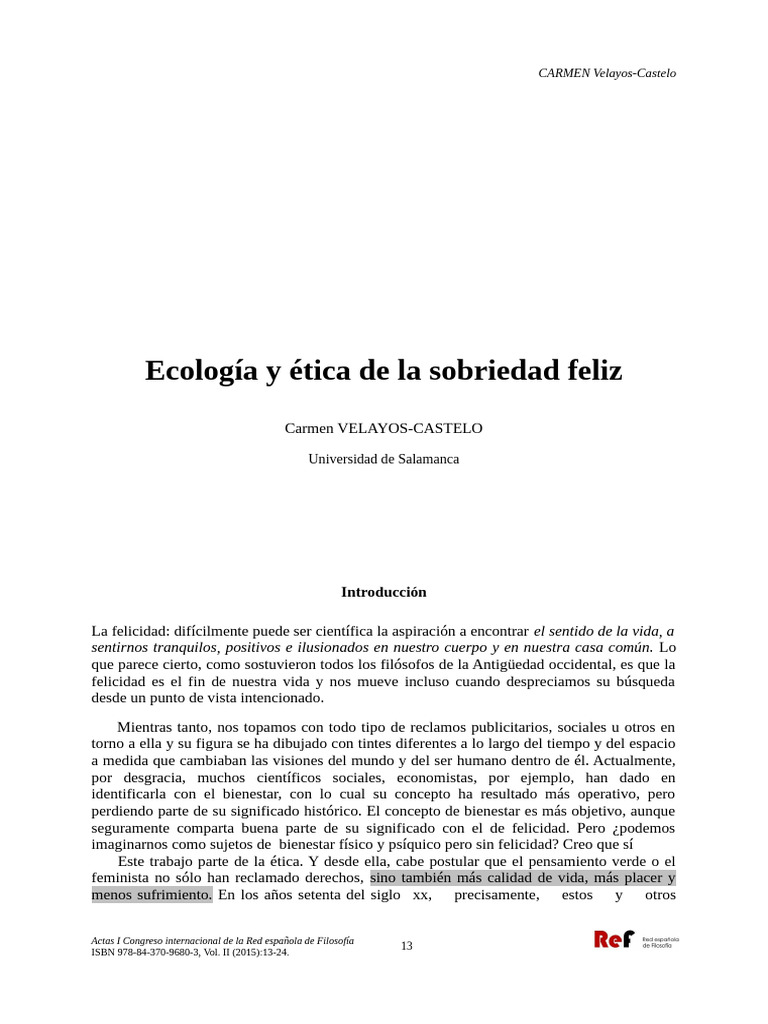 Ecologia y Etica de La Sobriedad Feliz | PDF | Felicidad | Estoicismo