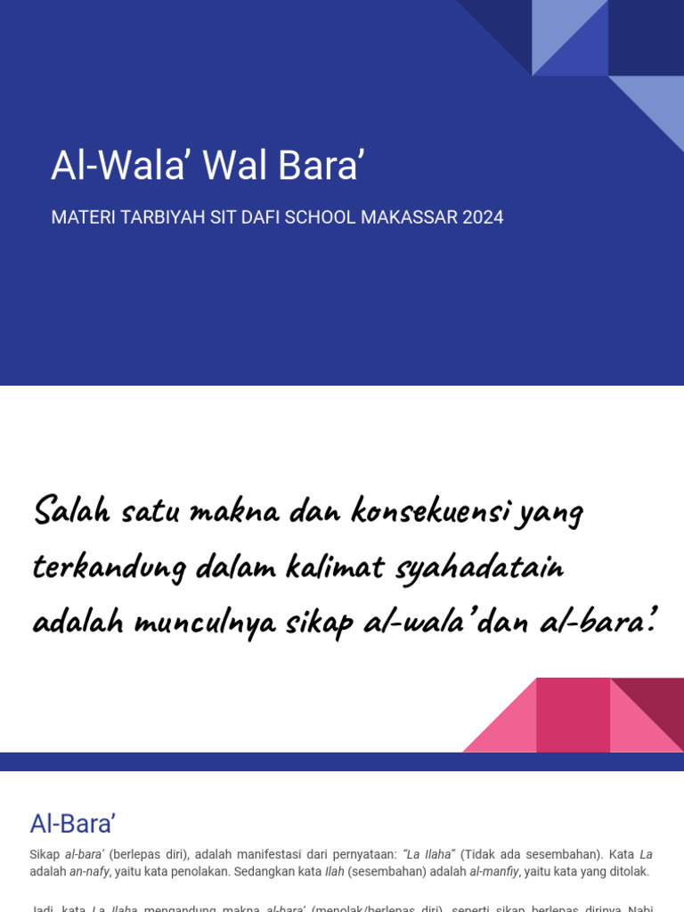 Al-Wala' Wal Bara' | PDF