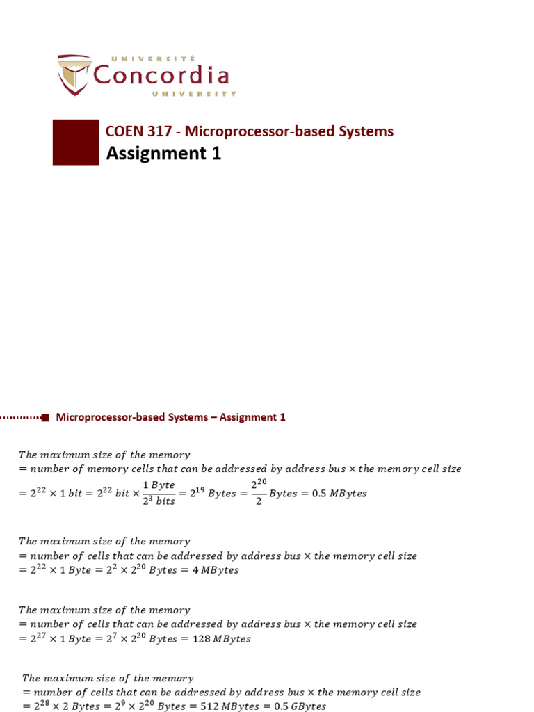coen317_Assignment_1_Sol (1) | PDF | Computer Data | Computer Architecture
