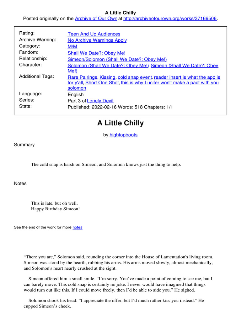 A Little Chilly | PDF