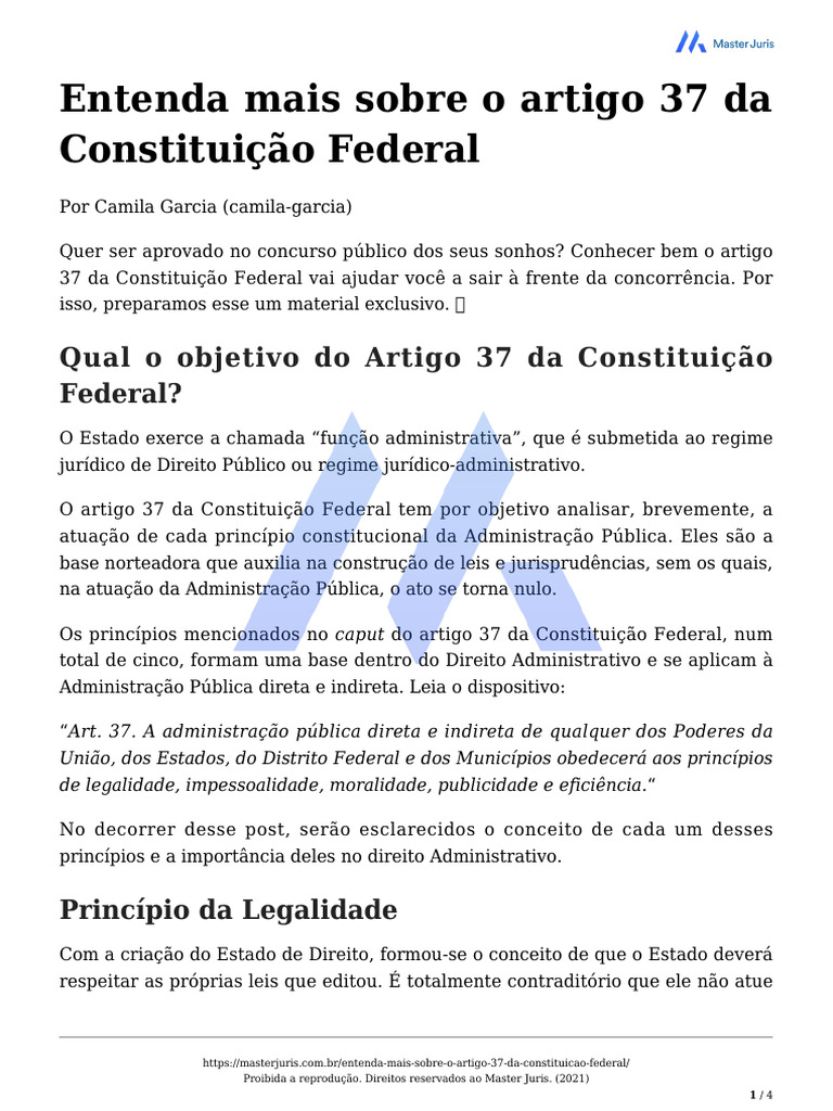 Princípios da Administração Pública no Art. 37 | PDF | Administração ...