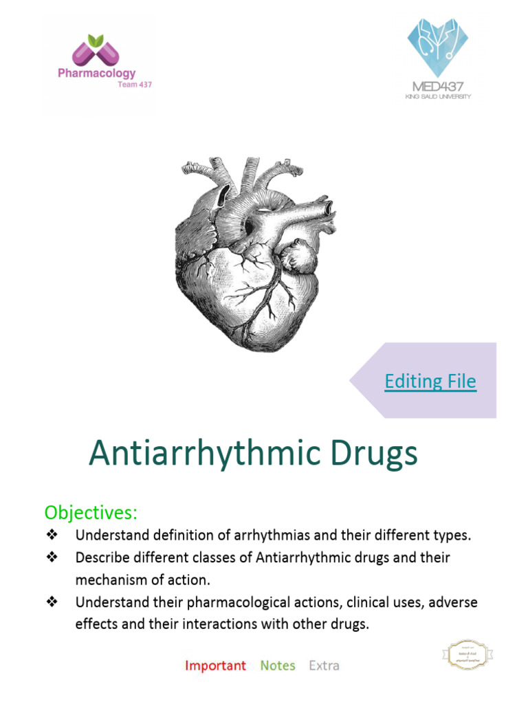 Antiarrhythmic Drugs Overview and Classification | PDF | Cardiovascular ...
