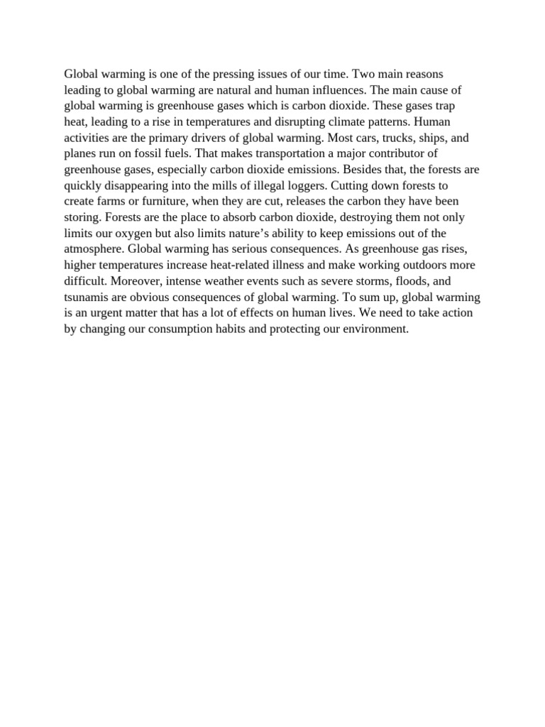 The Causes and Effects of Global Warming | PDF