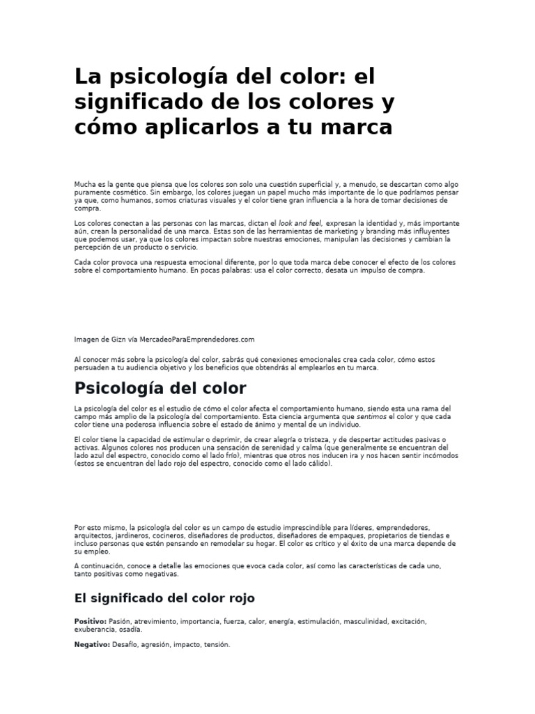 Psicología del Color en Branding | PDF | Marca | Sicología