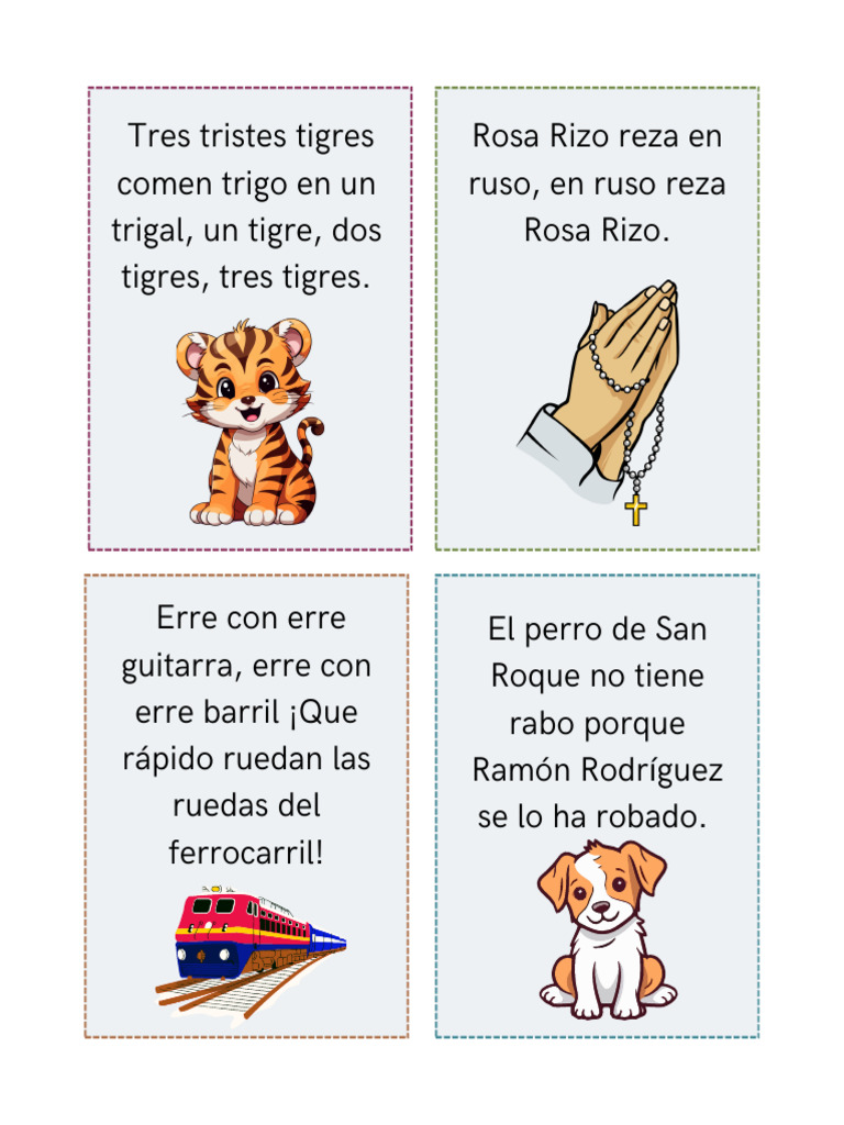 trabalenguas con la letra R | PDF