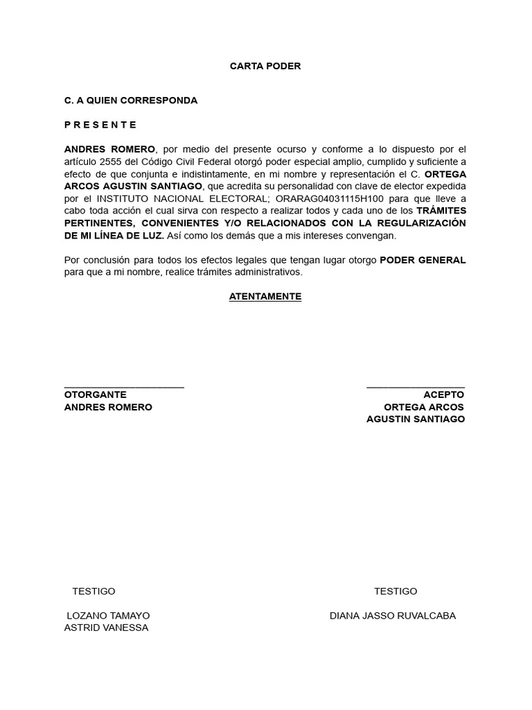 Carta Poder | PDF