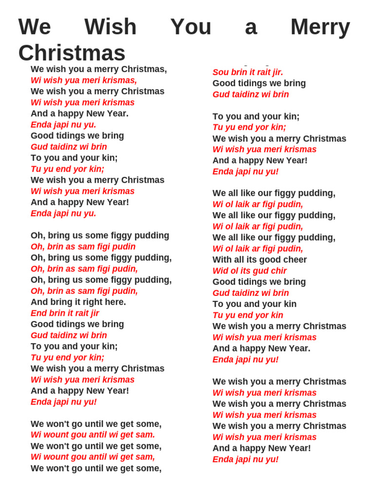 We Wish You A Merry Christmas | PDF