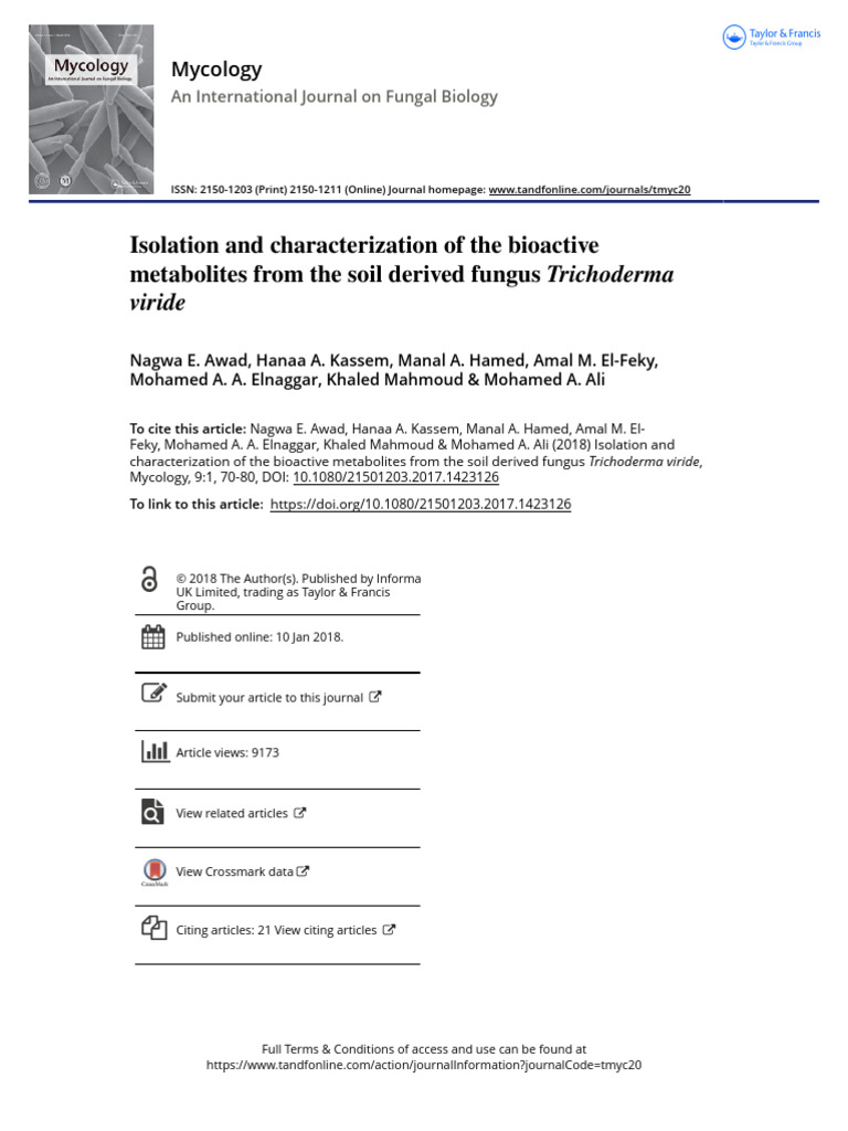 Isolation and Characterization of The Bioactive Metabolites From The ...