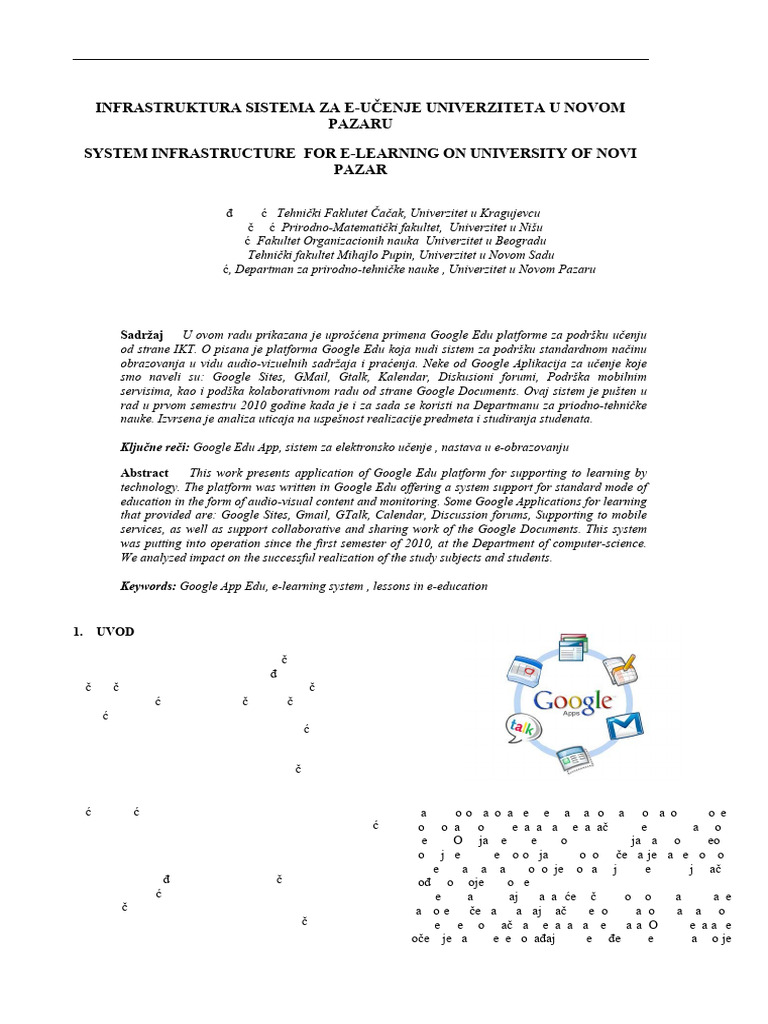 Infrastruktura Sistema Za E-Ucenje Unive | PDF