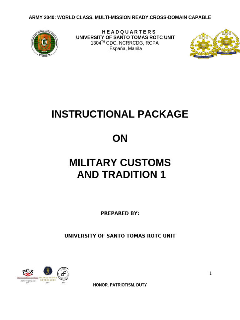 Handout MILITARY-CUSTOMS-AND-TRADITIONS-1 | PDF