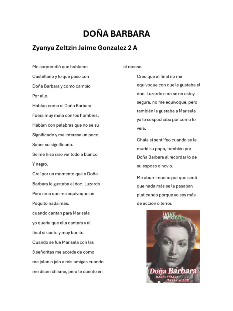 DOÑA BARBARA | PDF