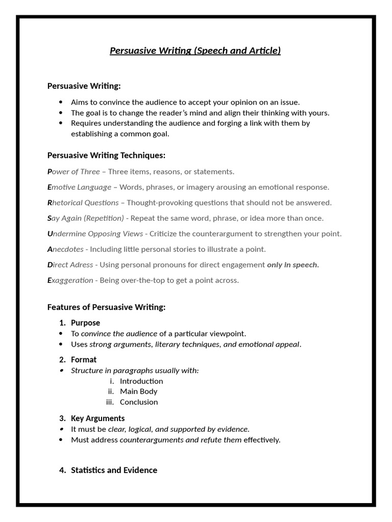 Persuasive Writing | PDF