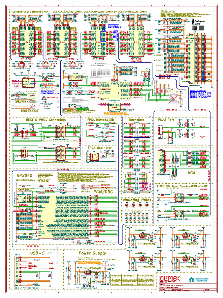 RP2040 VGA: FPGA Button&LED PS/2 Port Extensions Uext & PMOD Connectors ...