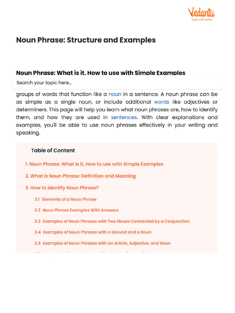 Noun Phrase - Structure and Examples | PDF