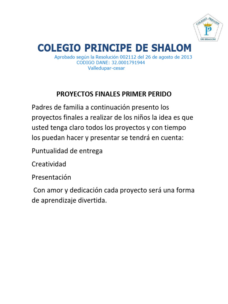Proyectos 1 Grador Primero | PDF