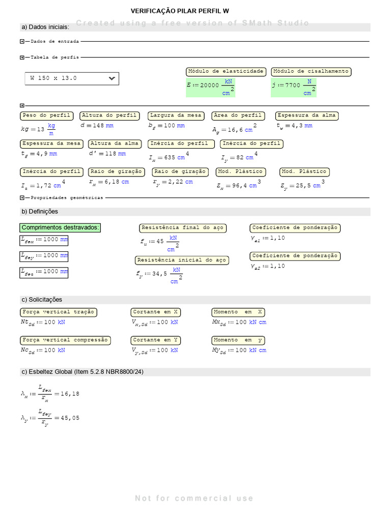 W150X13 | PDF | Ciência de Materiais | Física Aplicada e Interdisciplinar