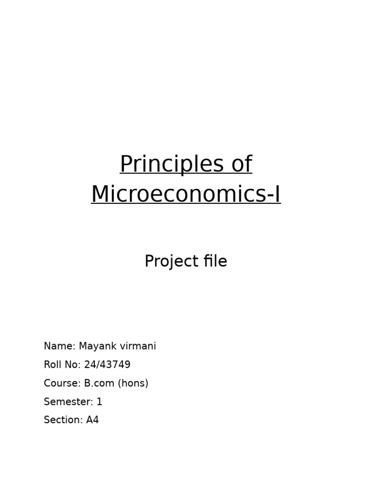 Principles of Microeconomics-I Project File | PDF | Prices | Economic Surplus