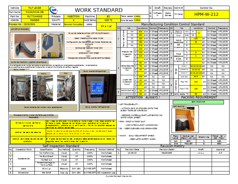 NX4A TILT LEVER WORK STANDARD NUEVOOO | PDF | Propiedades ...