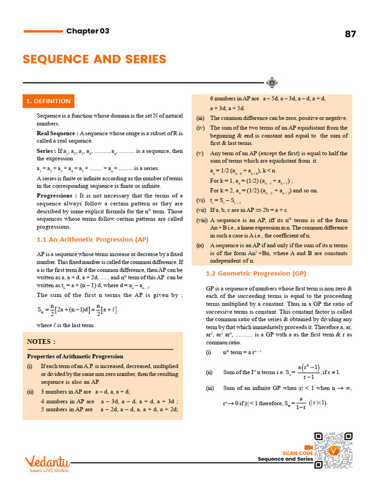 Sequence and Series Tatva | PDF | Summation | Mathematical Concepts